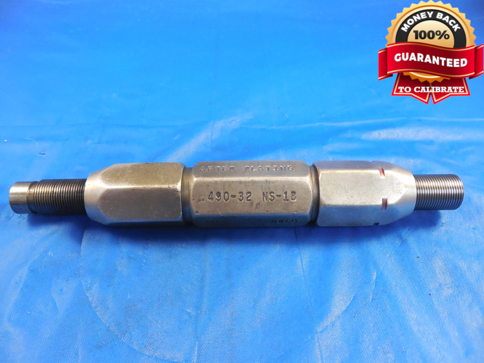 0.49 32 NS 1B THREAD PLUG GAGE .49 GO NO GO P.D.'S = .4697 & .4765 .490 ...