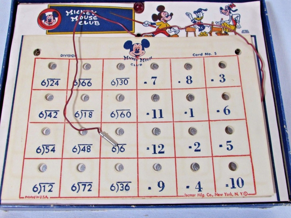 Vintage Mickey Mouse Club Magic Divider Math Helper Walt Disney Jacmar ...