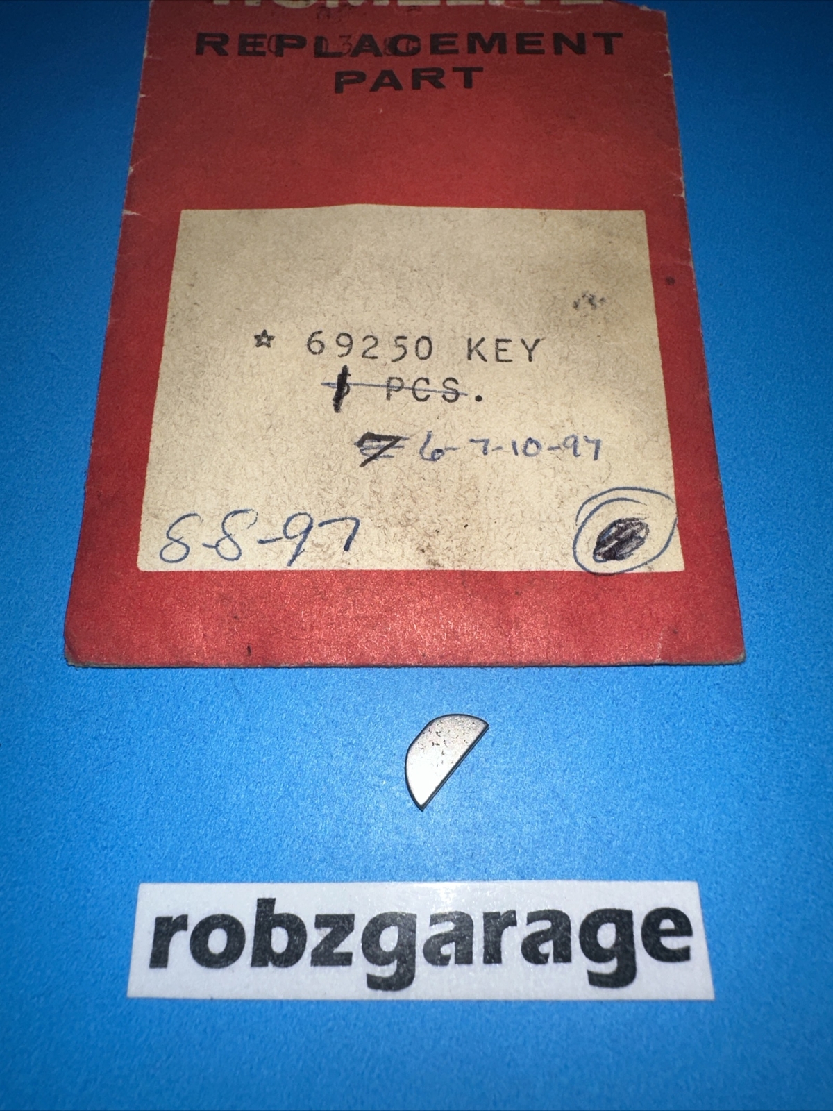 HOMELITE FLYWHEEL KEY 69250 20 23 AV 180 190 200 240 SUPER 2 XL2 VI ...