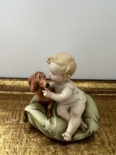 1959 Giuseppe Cappe’ Work Of Art Italy 99009”BABY BOY WITH DACHSHUND ...