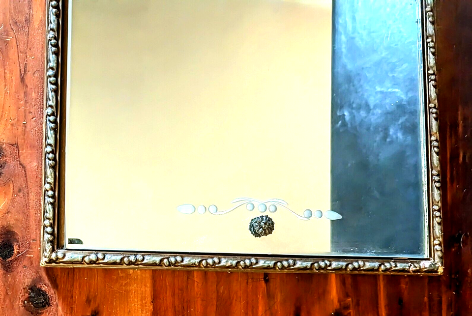 Antique Nurre Maestro Etched Mirror with Ornate Carved Gilt Frame | eBay