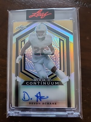 Devon Achane 2023 Leaf Rookie Continuum Autograph Auto #d 23/174 MIAMI ...