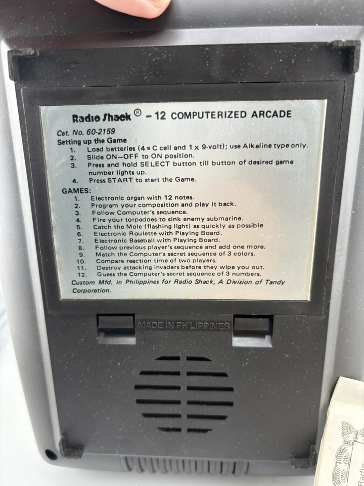 Radio Shack Computerized Arcade 12 Games In 1 Includes Instructions And ...