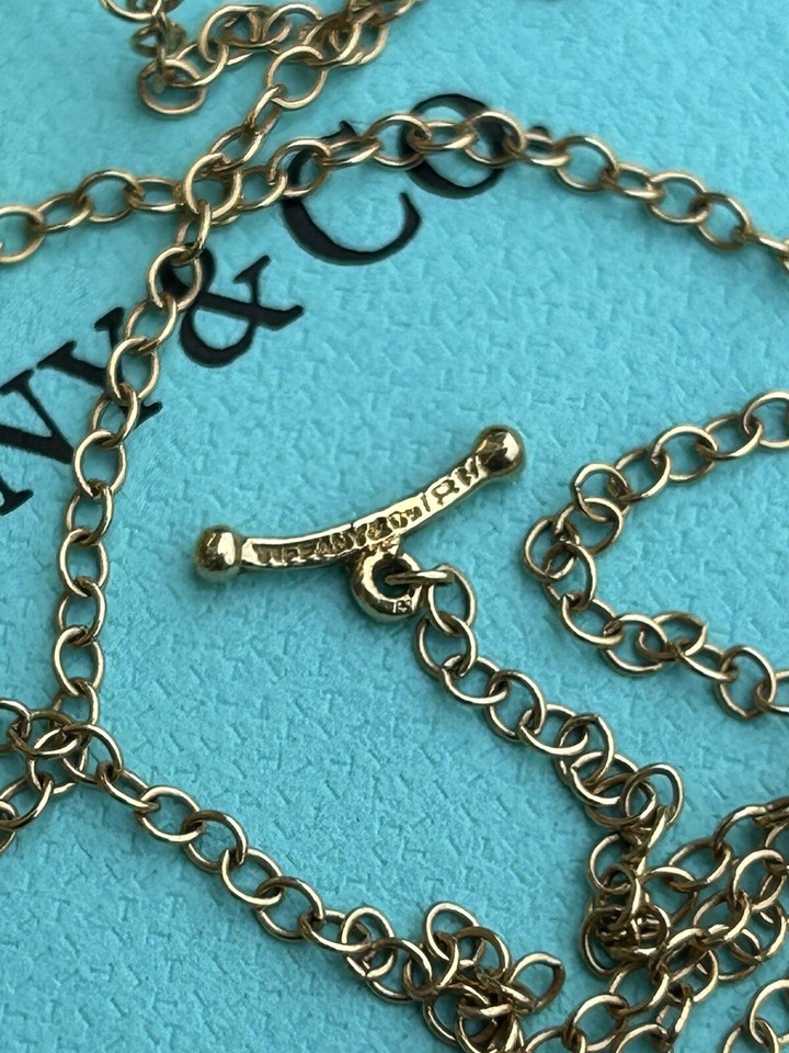 Tiffany & Co 18K Elsa Peretti Inro Bottle Toggle Pendant Necklace 29 In ...