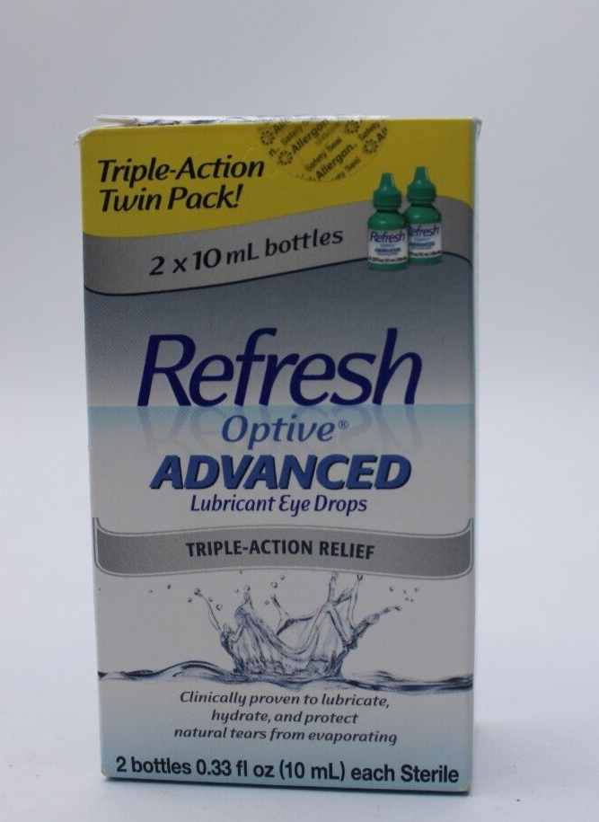 Refresh Optive Advanced Lubricant Eye Drops 2 Bottles, Ask Expiry. | eBay
