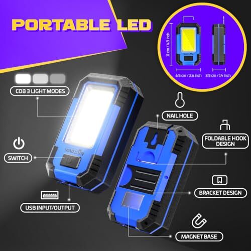 LED Work Light Rechargeable Magnetic Portable Mechanic Worklight ...