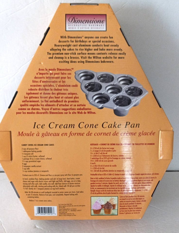 Wilton 6 Cup Ice Cream Cone Cake Pan NIB Never Used | eBay