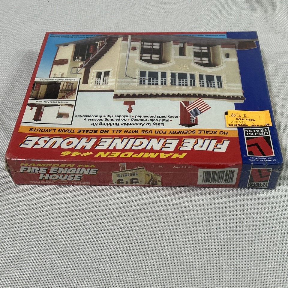 Life-Like HO Scale Hampden #46 Fire Engine House Model Kit - New In ...