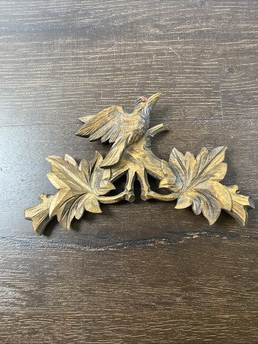 Vtg Salvage Cuckoo Clock Topper MCM Bird & Leaf Wall Hanging Carved ...