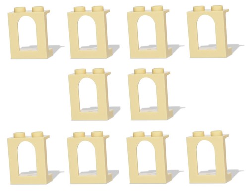 LEGO Window (pack of 10) arched small tan 2x2 Harry Potter Castle House ...