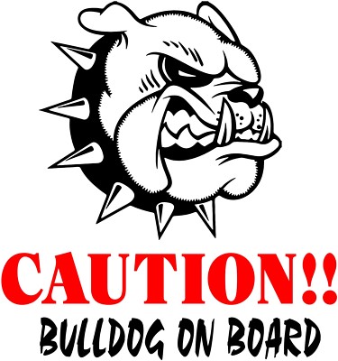 CAUTION! Bulldog on Board! dog window vinyl decal Stickers Puppy Paw K9 ...