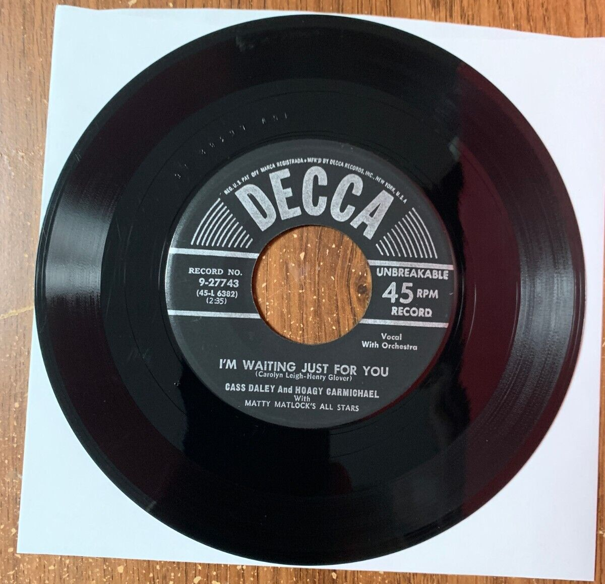 Cass Daley & Hoagy Carmichael I'm Waiting Just For You/Woman Is A Five ...