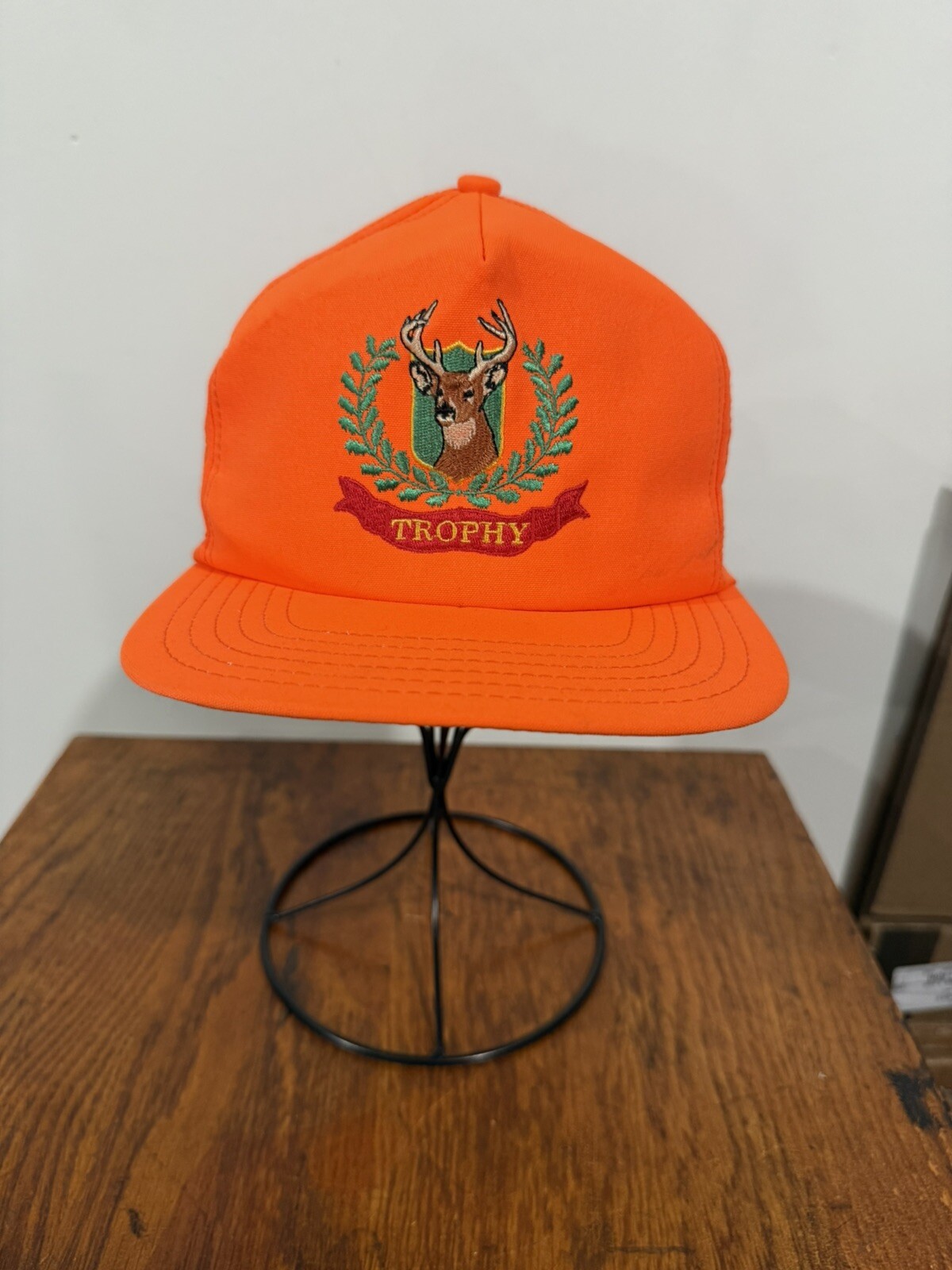 Vintage Trophy Orange Hunter Hat Deer Camo - Gem