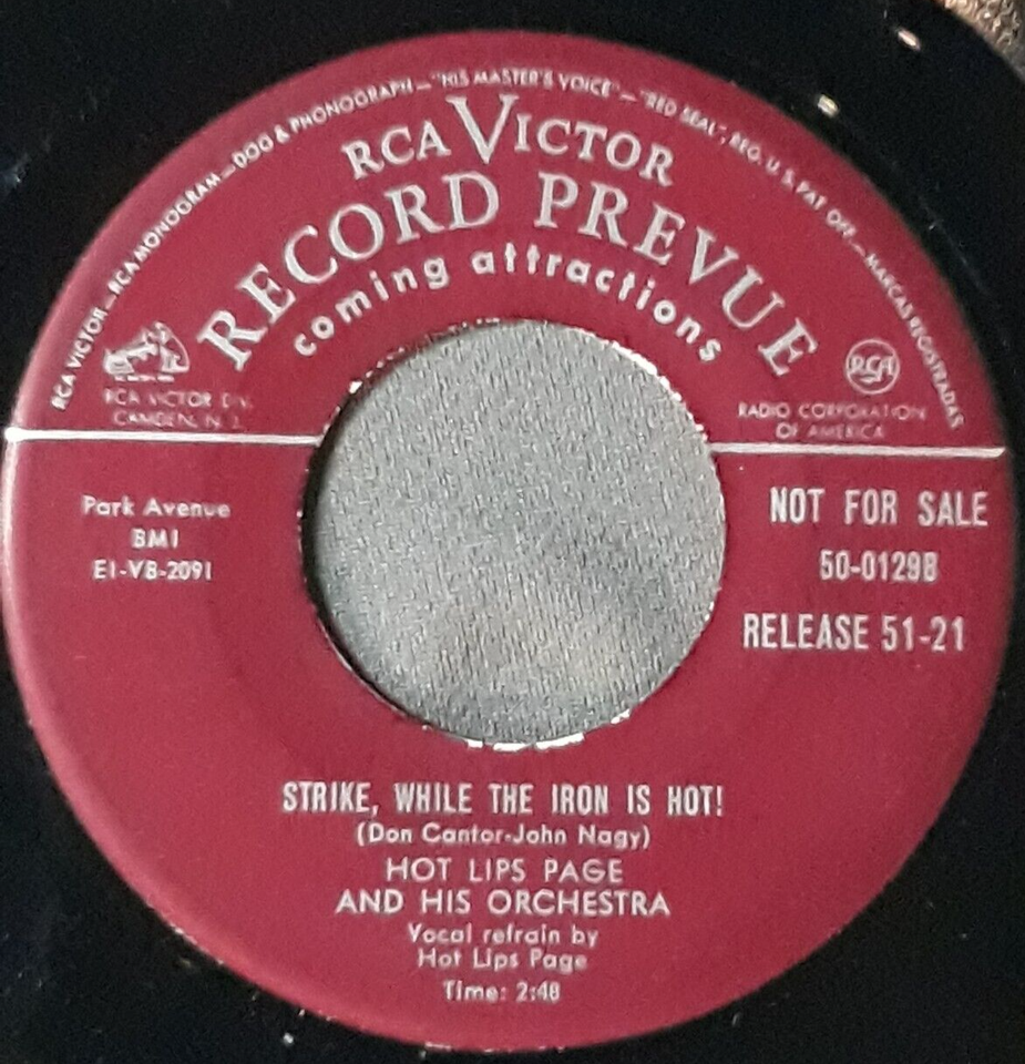 HOT LIPS PAGE I Wanna Ride Like the Cowboys Do RCA VICTOR 0129 | eBay