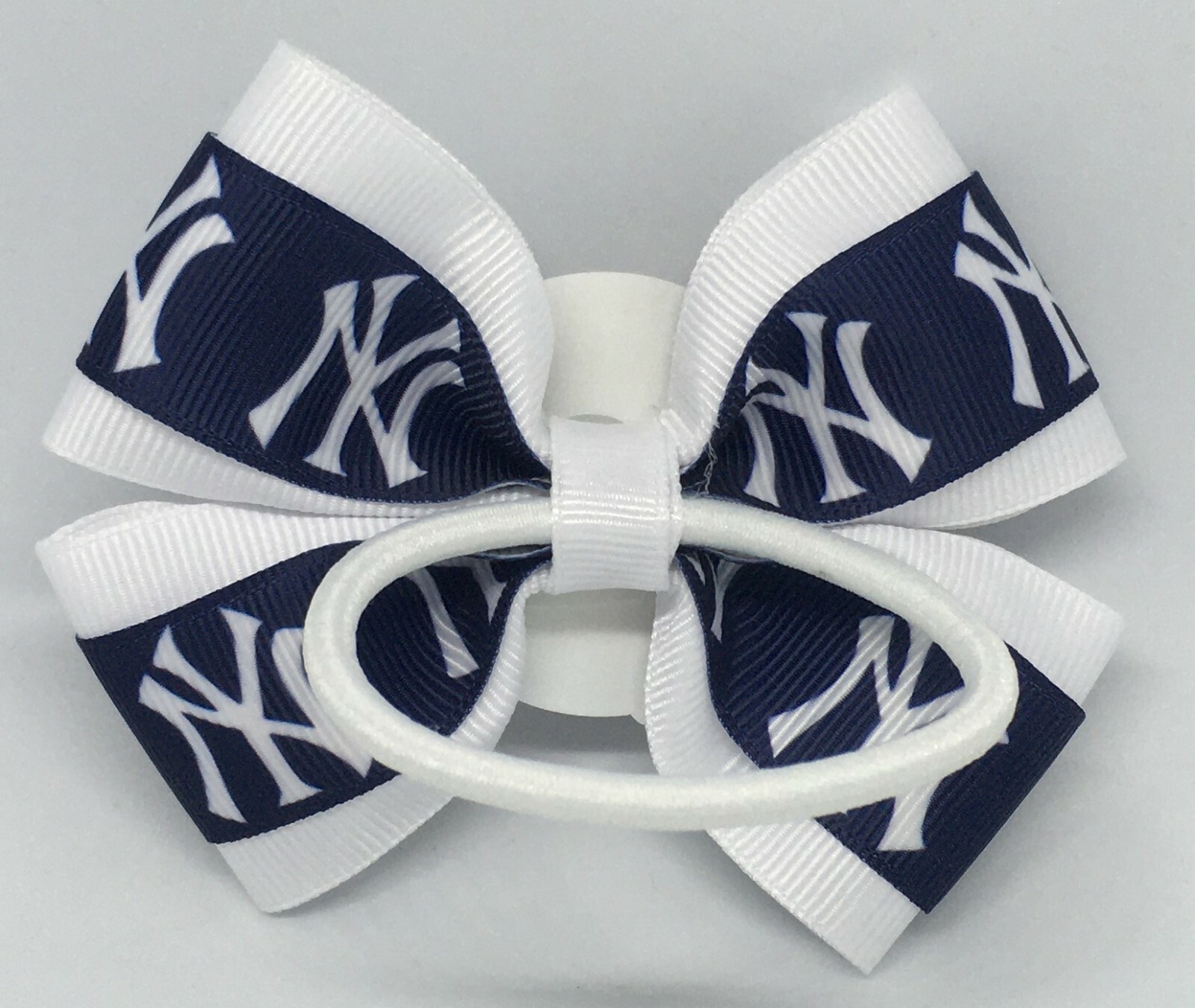 Girls Hair Bow 4" Wide NY Yankees Big Yankees Logo Barrette, Clip or ...
