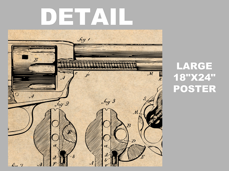 1875 Colt Peacemaker Gun Patent Print Art Drawing Poster | eBay