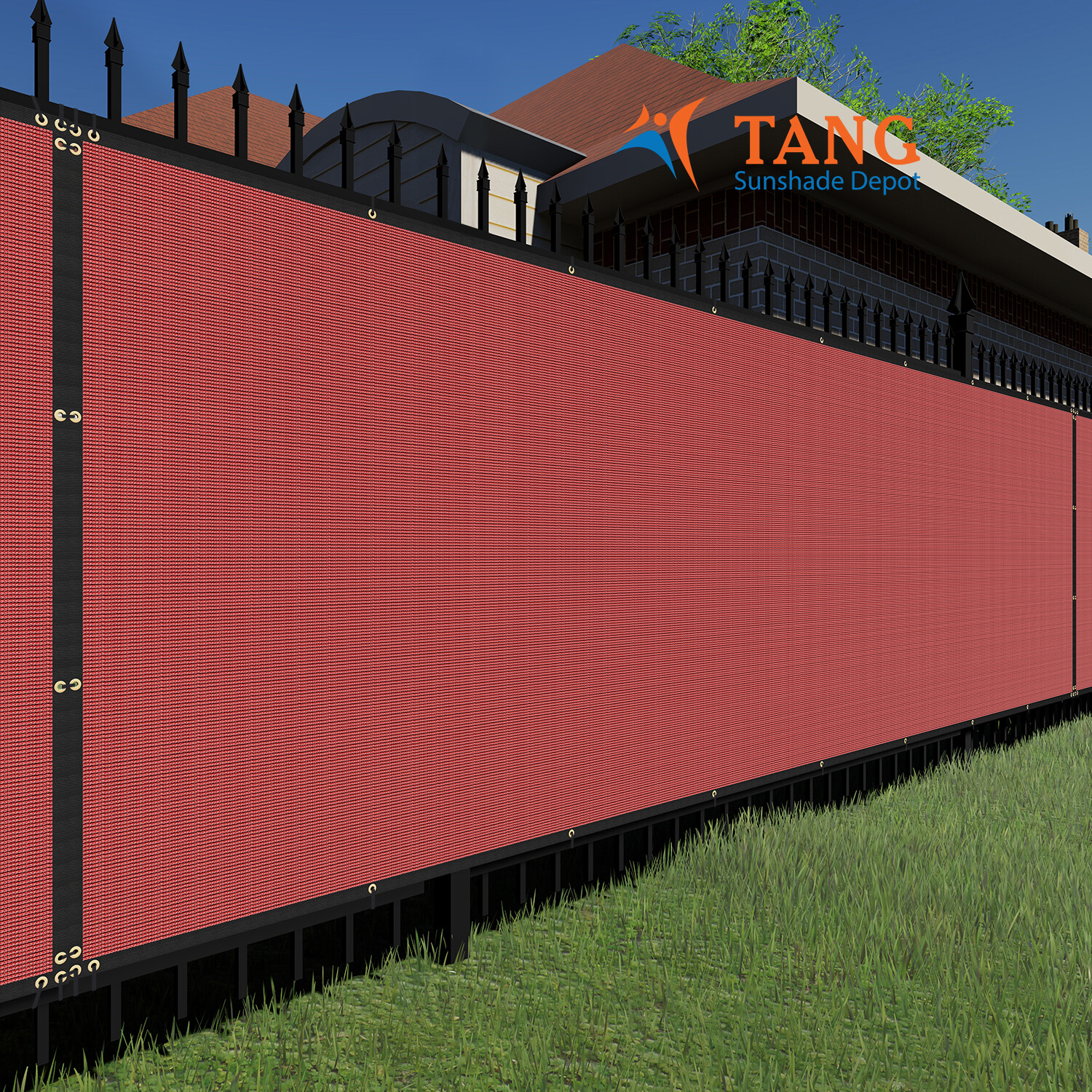 15ft Red Privacy Fence Screen Windscreen Garden Yard Heavy Duty Shade ...