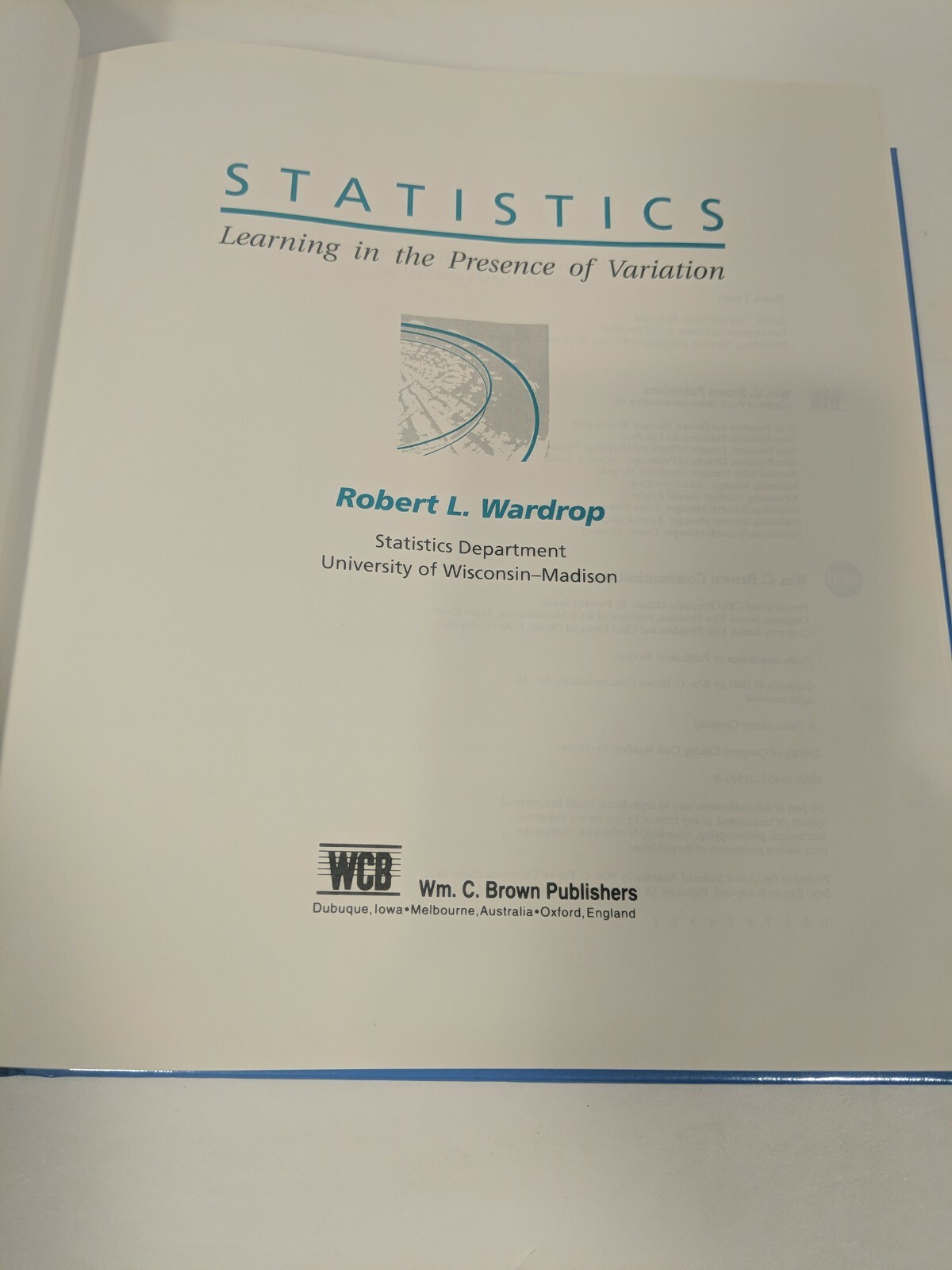 Statistics : Learning in the Presence of Variation by Robert L. Wardrop (1994, Hardcover) for ...