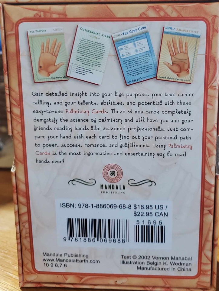 Palmistry Cards: The Secret Code on Your Hands by Vernon Mahabal 2002 | eBay