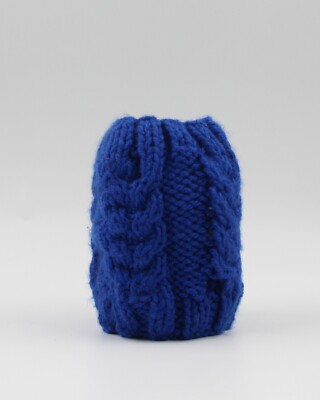 Handmade Hand Knit Cable Knit Candle Cozy Acrylic Tall Royal Blue | eBay