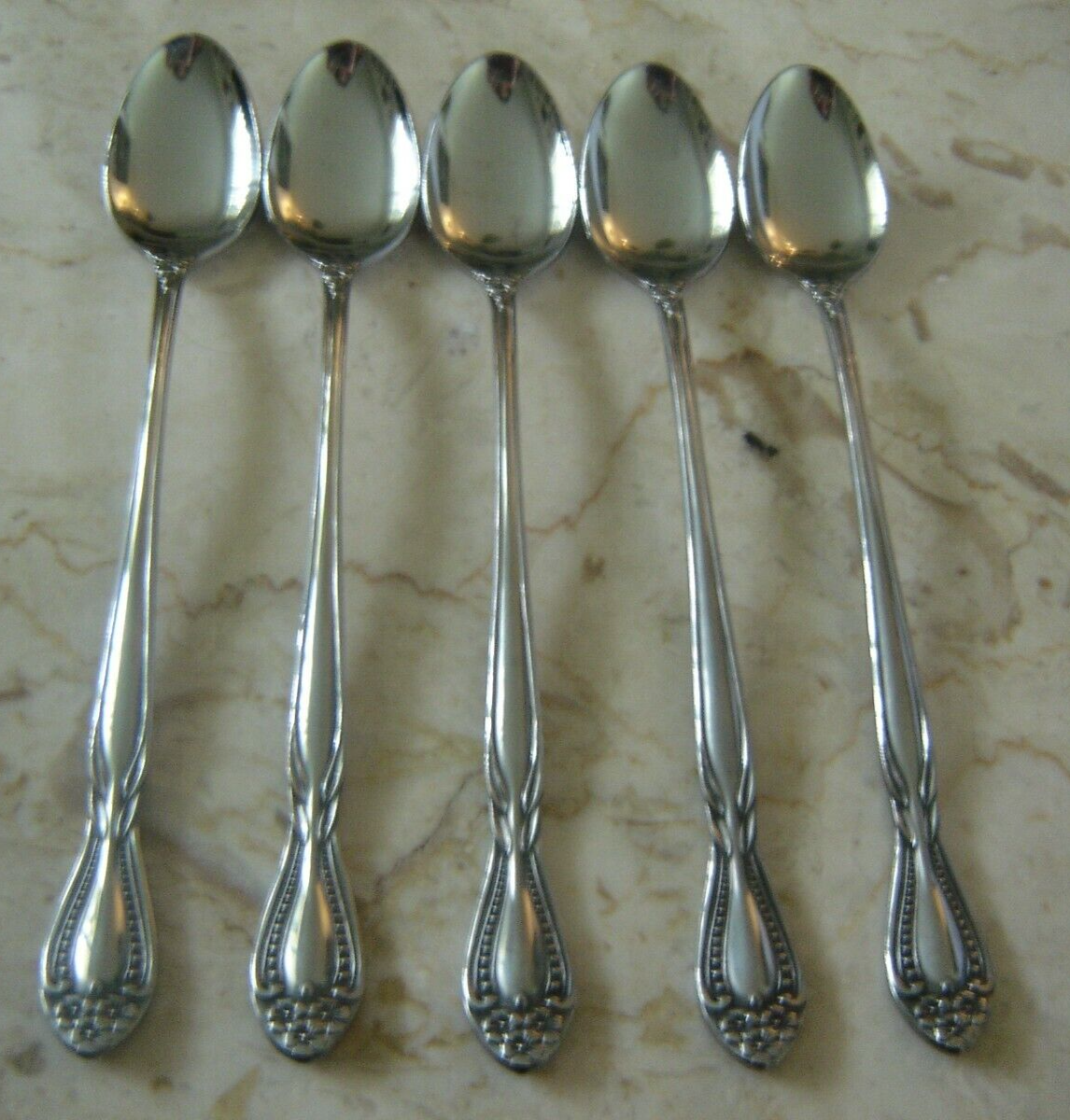 Set of Iced Tea Spoons Set of 5 Towle MURANO Supreme Cutlery Stainless ...
