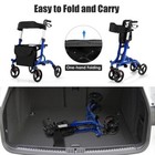 2-in-1 Folding Aluminum Rollator Walker Adjustable Handle W/ Seat 8 ...