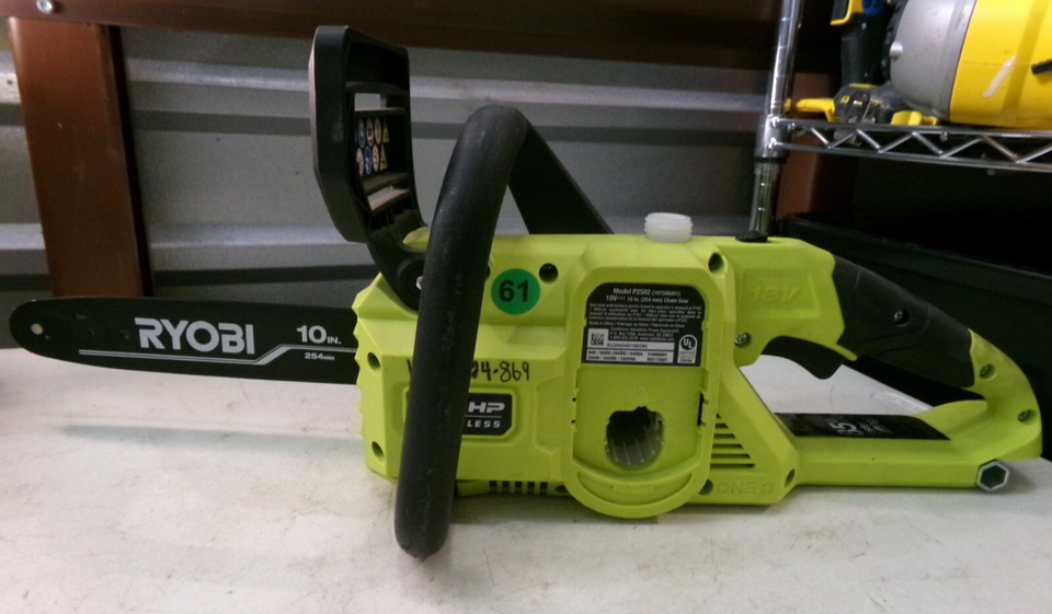 Ryobi HP 18V ONE+ Brushless 10" Chainsaw P2502 NO CHAIN 61 | eBay
