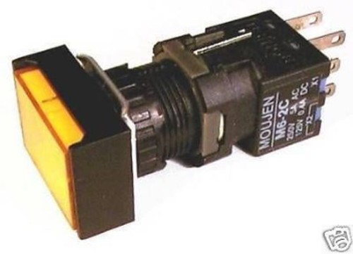 M6P-CMS1-Y M6-1C 16mm Yellow Pushbutton Momentary Rectangular Replace ...
