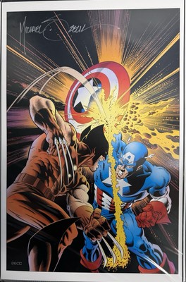 1989 CAPTAIN AMERICA WOLVERINE ART POSTER #8 By Michael Zeck Signed | eBay