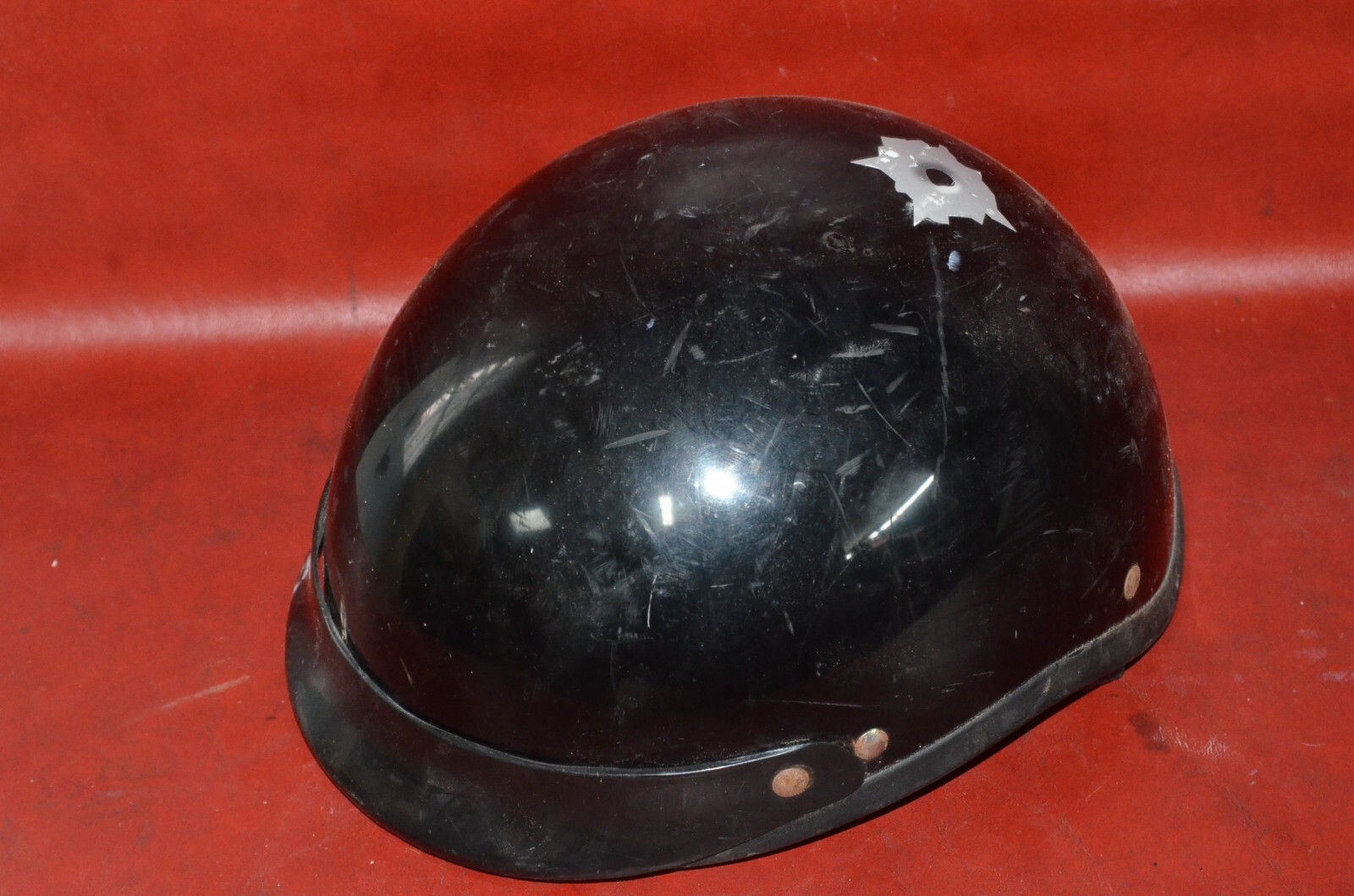 Vintage T-67 Helmet Half Skull Cap Motorcycle Helmet XL Bullet Hole ...
