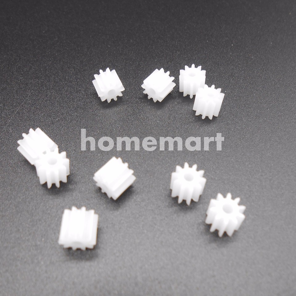 10Pc 0.5M 10T Plastic Spindle Spur Gear Pinion Bore Aperture 2MM 1.95MM ...