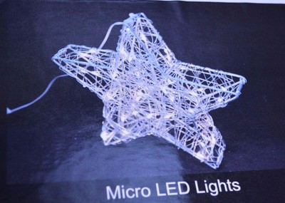 Starlights 48" 300 LED STAR Flexible Wire FRAME Micro Light SILVER ...