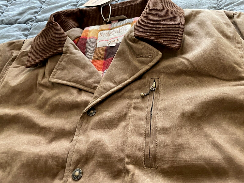 Schott NYC M41 field jacket rancher 8436 waxed cotton canvas khaki wax ...