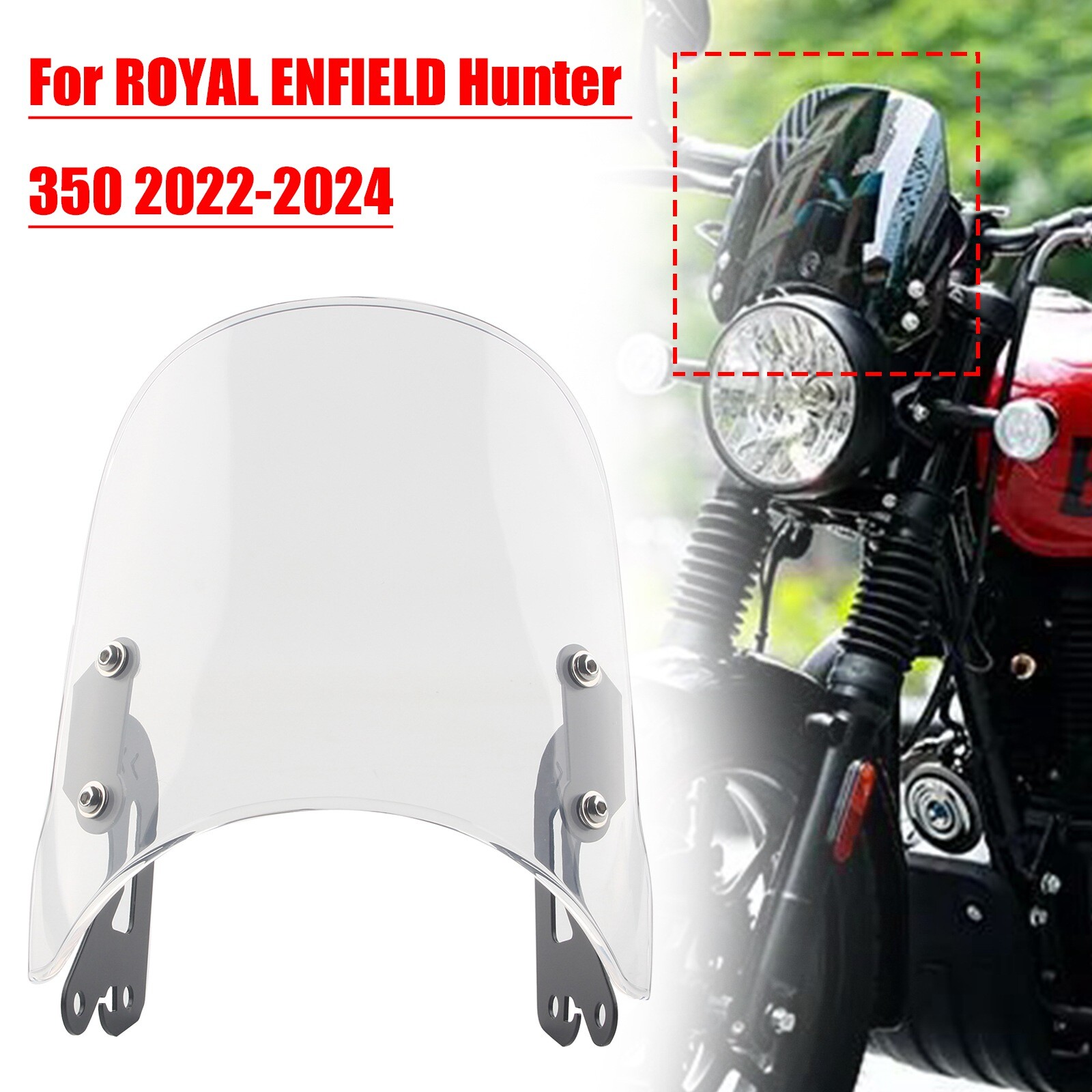 Clear Motorcycle Windscreen Deflectors For ROYAL ENFIELD Hunter 350 ...