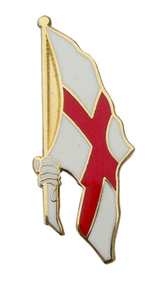 ST GEORGE HAND FLAG ENGLAND PIN BADGE - Cross of St George, Flag ...