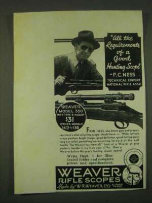 1939 Weaver Model 330 Scope Ad - Fred Ness - All the requirements | eBay