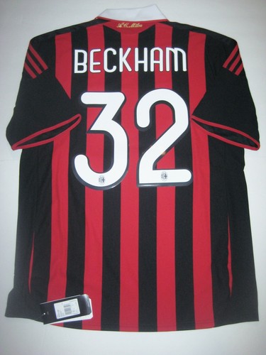 New 2009-2010 Adidas AC Milan David Beckham Home Kit Calcio Maglia ...