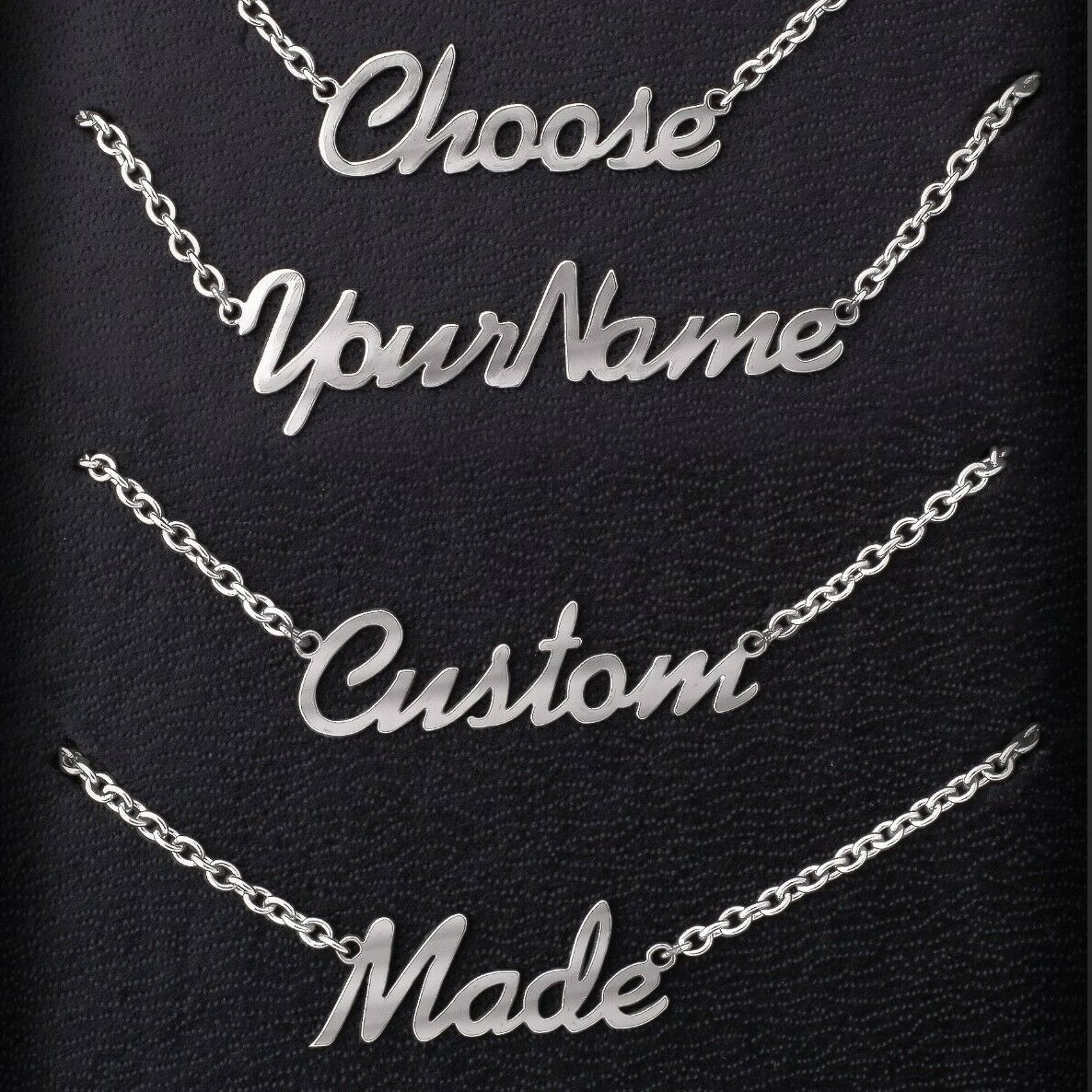 Personalised Name Necklace Custom Nameplate Chain Stainless Steel ...
