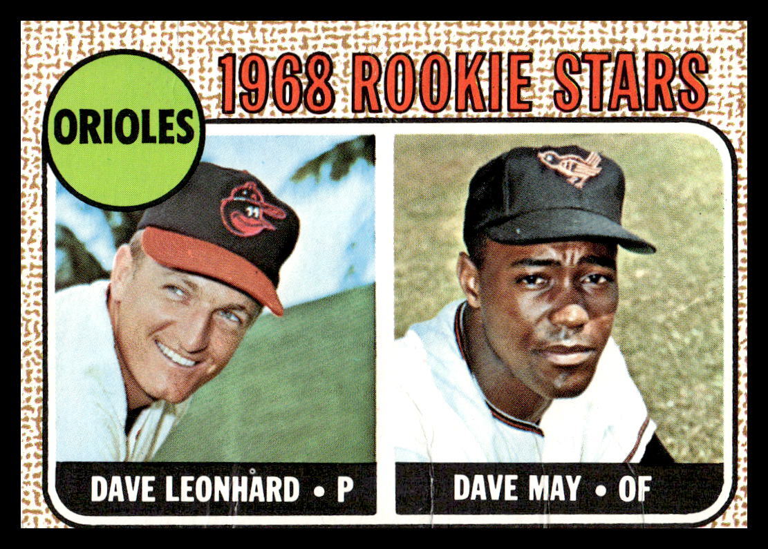 1968 Topps Orioles Rookie Stars (Dave Leonhard / Dave May) RS, Rookie ...