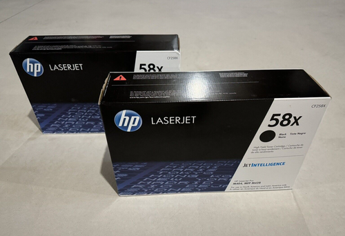 Qty 2 HP 58X Laserjet Black Toner Cartridge - CF258X (Original New In ...