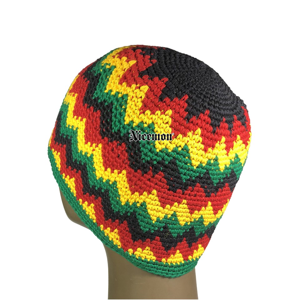 Skullcap Skull Cap Kufi Rasta Surfer Reggae Jamaica Handmade 100% ...