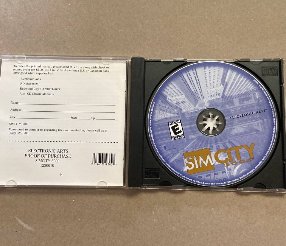 SimCity 3000 PC 1998 CD Rom Computer Game Jewel Case 8715686013290 | eBay