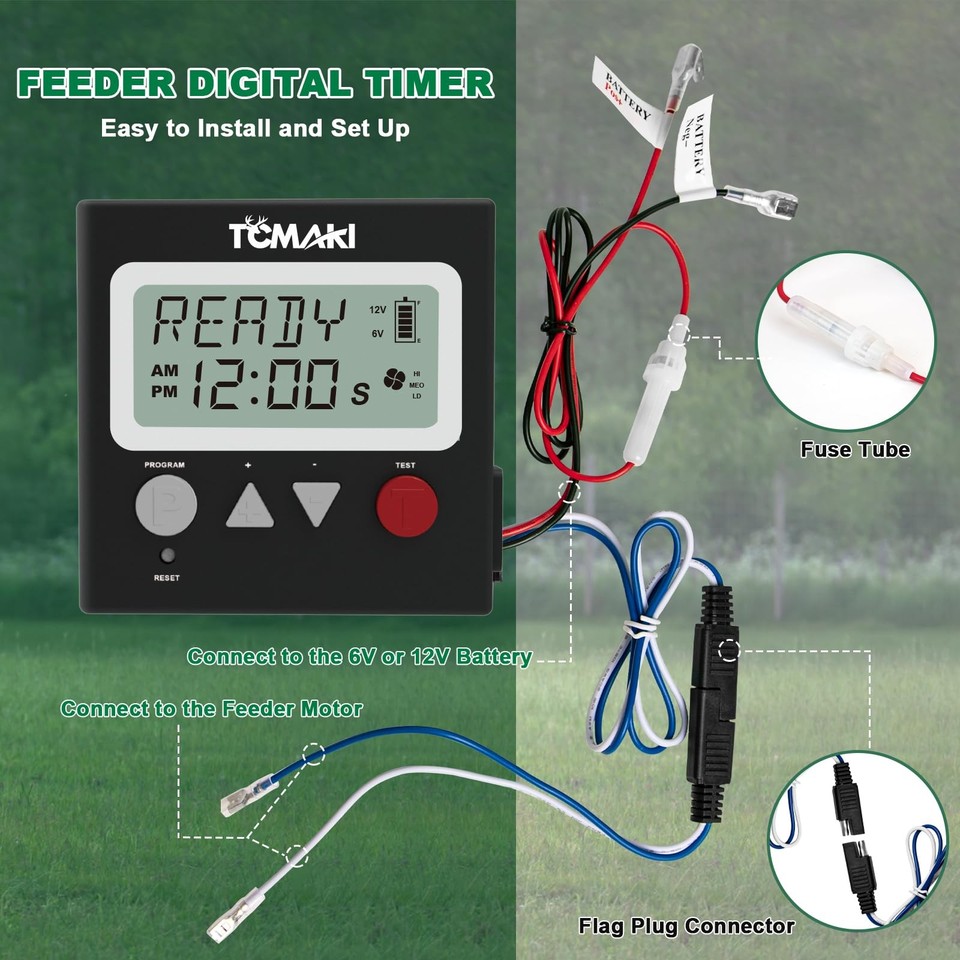 Game Feeder Digital Timer, Deer Feeder Timer, 6V/12V Kit for Goat ...