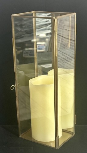 VTG 11 1/2" Glass & Brass Wall Hanging Table Top Curio Display Case ...