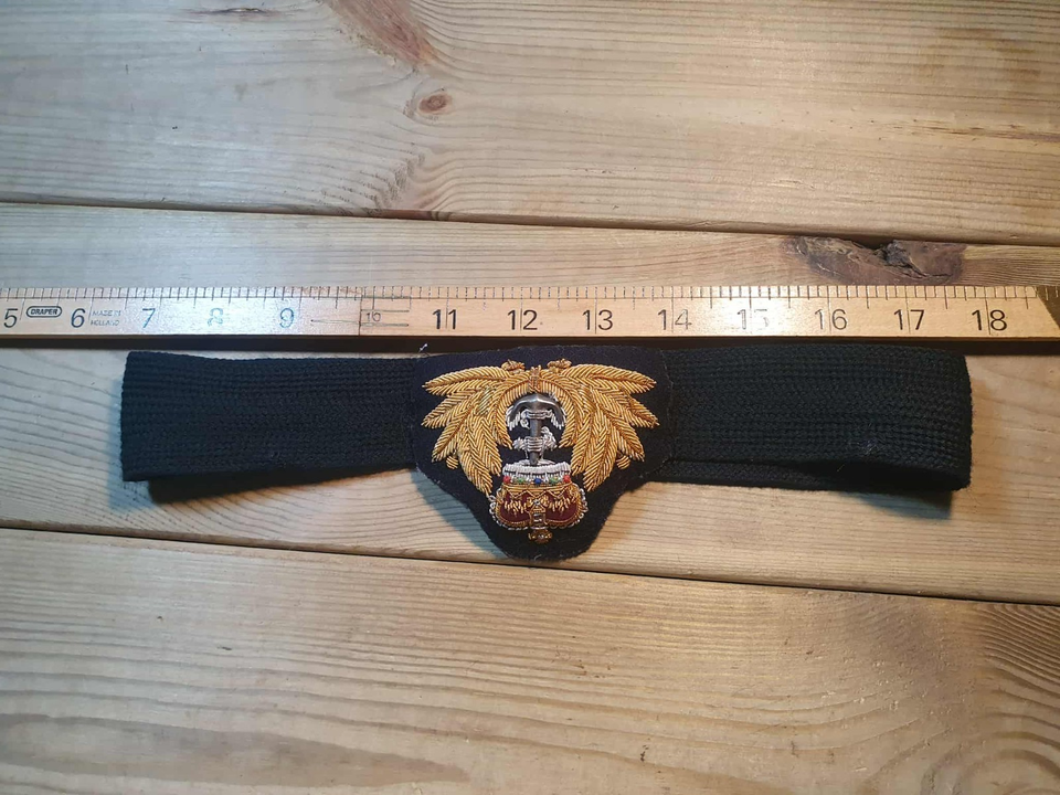 Vintage Original Royal Navy Officers Cap Badge & Band Military Hat ...