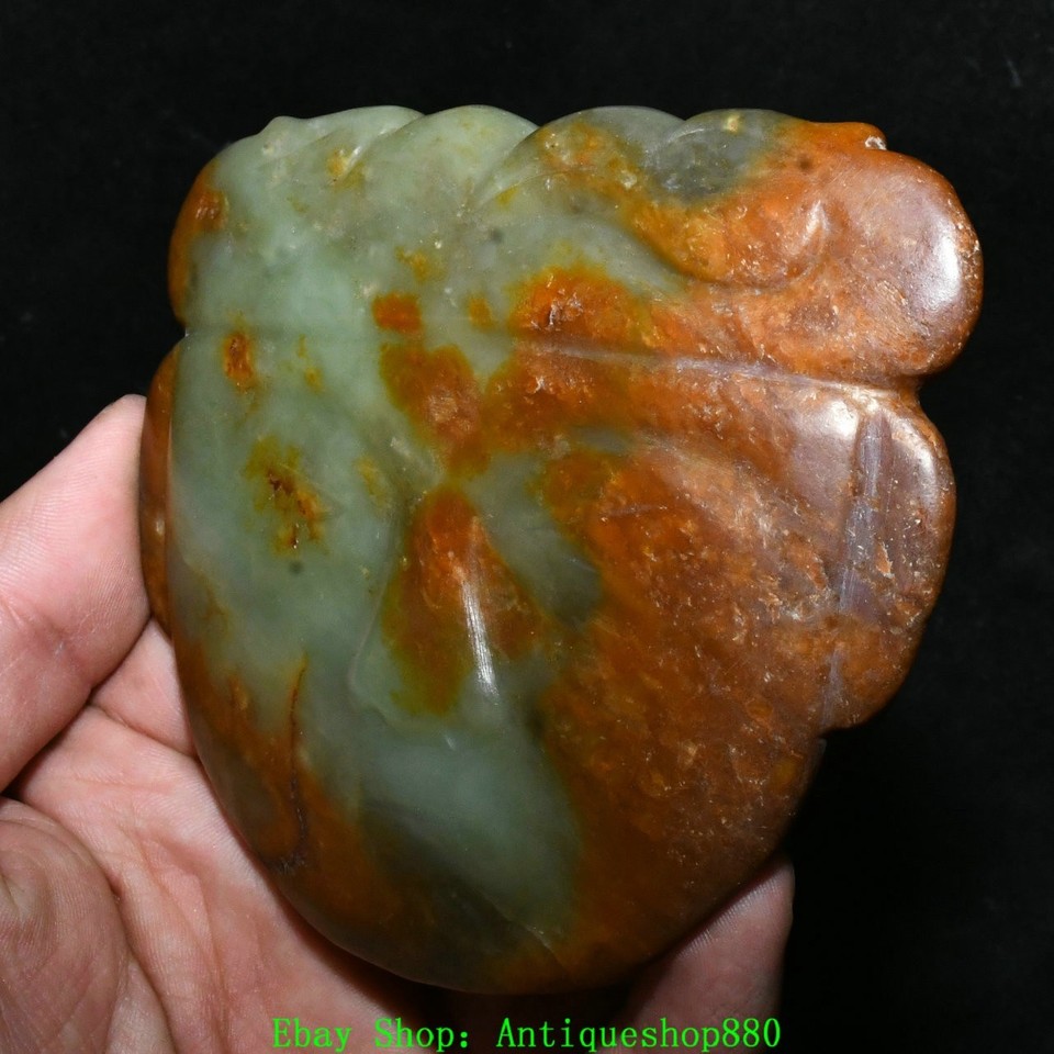 4.1''Hongshan Culture Natural Hetian Jade People Person Face Mask ...
