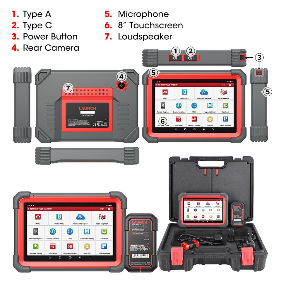 2025 LAUNCH X431 IMMO PLUS PAD VII Key Programming Car Diagnostic Tool ...