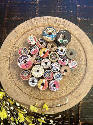 Antique Vintage Wood Thread Spools for Crafting or Decor Lot of 25 | eBay