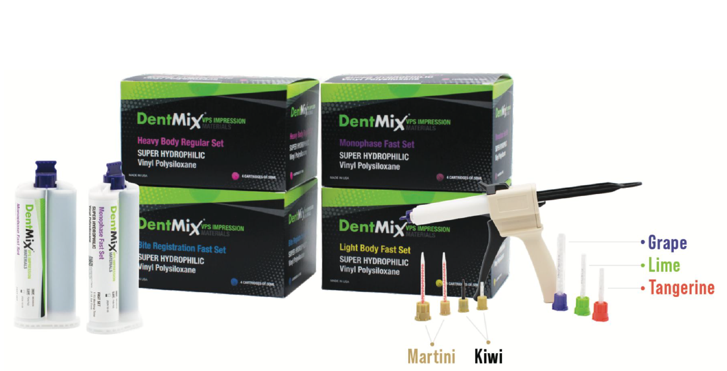 Box of 2 Dentmix Light Body Fast Set Impression Material with 6 Tips ...