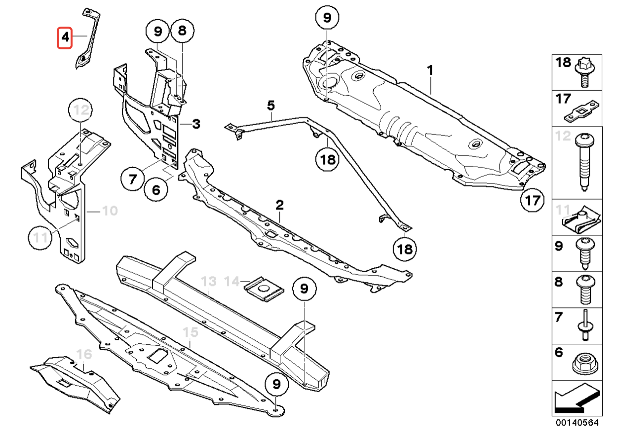 BMW OEM 06-10 M5 Radiator Support-support Bracket Right 51647161452 for ...